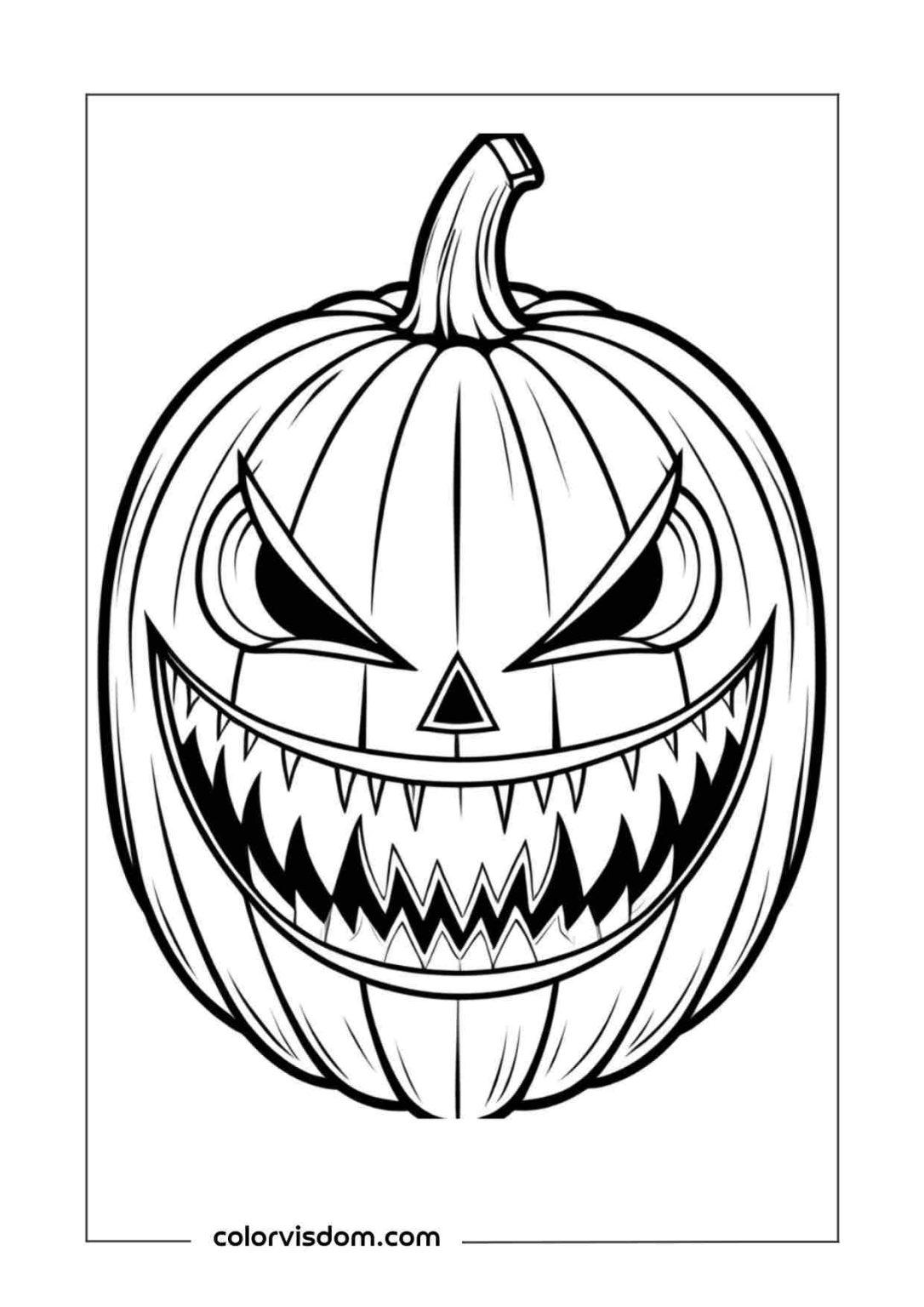 Halloween Jack-o'-Lantern and Pumpkin Coloring Pages - Colorvisdom
