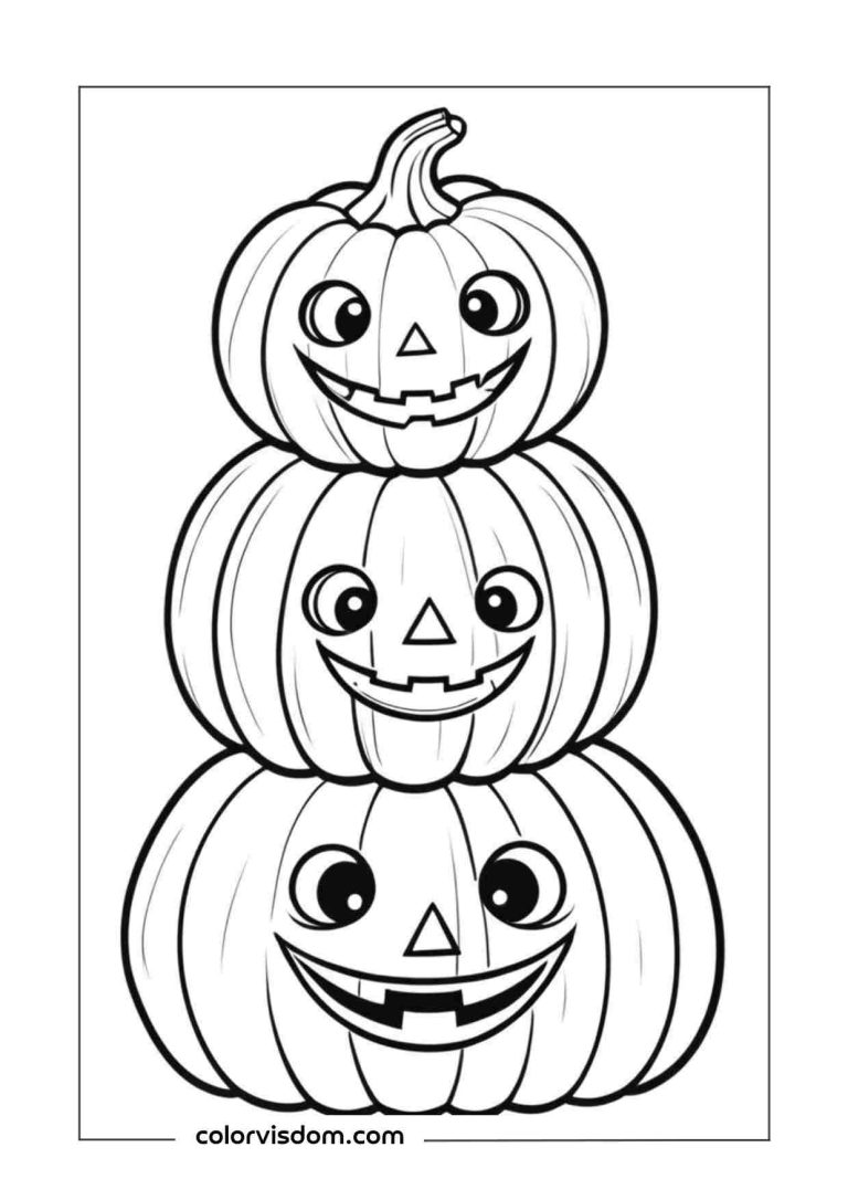 Halloween Jack-o'-Lantern and Pumpkin Coloring Pages - Colorvisdom