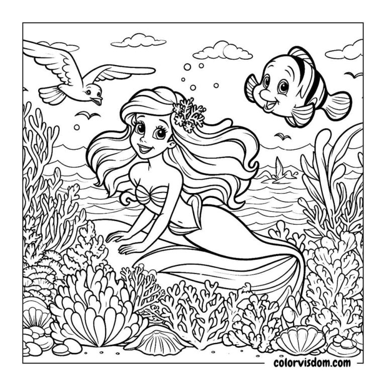 Ariel Coloring Pages – Free Printable Designs for everyone