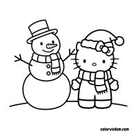 Hello Kitty Christmas Coloring page – Cute Holiday Pages- Colorvisdom